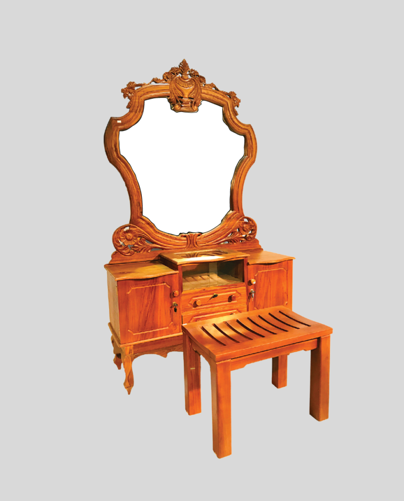 Teak Met Finish Punkalasa Carving Special Dressing Table without Stool teak-met-finish-punkalasa-carving-special-dressing-table-without-stool